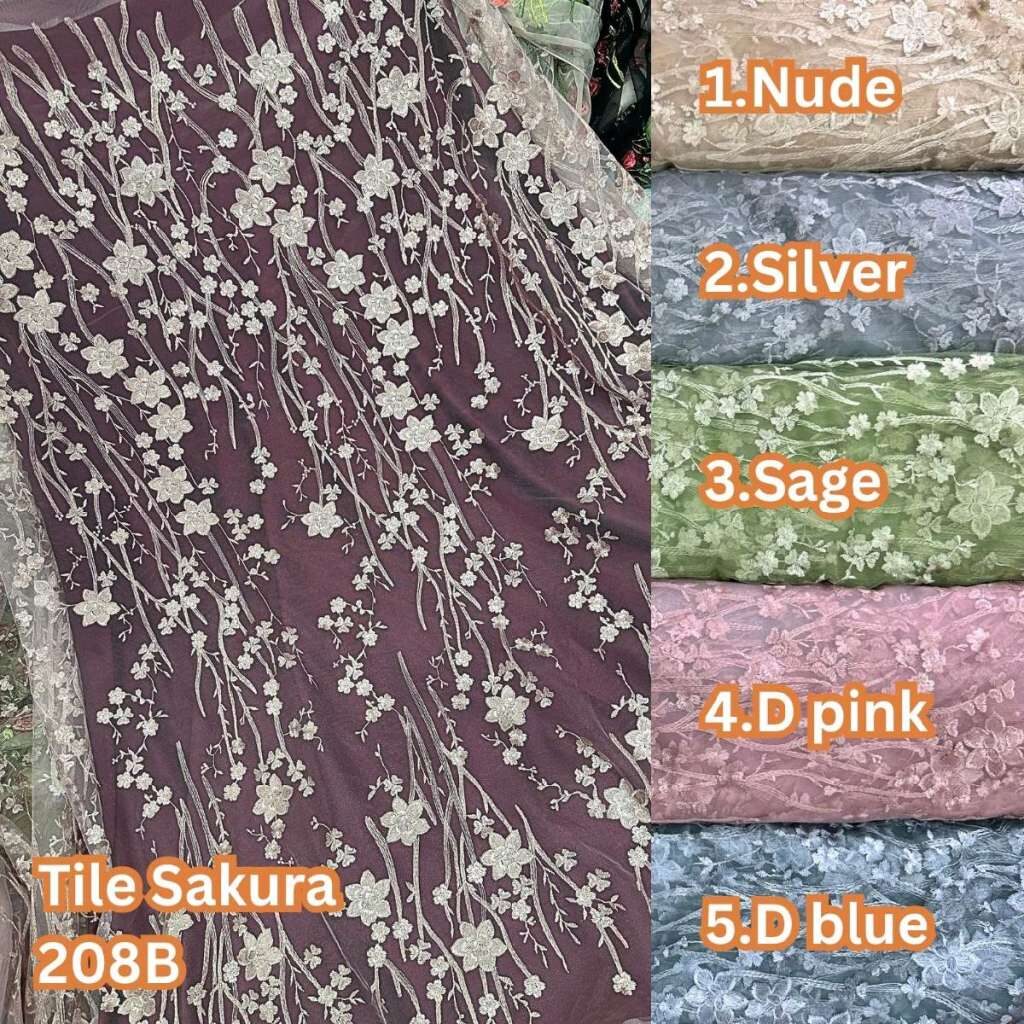 Kain Tile Sakura 208B (Lebar 135cm) – Matahari Textile Online Shop
